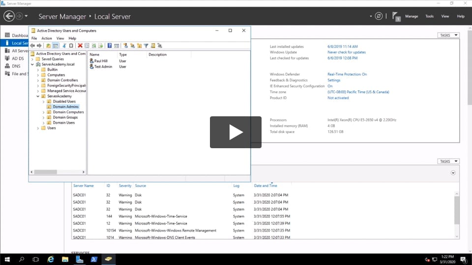 Learn AD & Identity with Windows Server - Server Academy